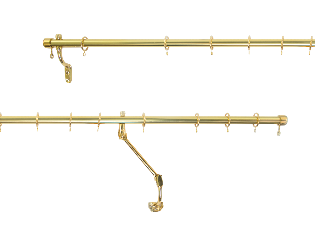 Brass Rising Portiere Door Rod - Hunter & Hyland