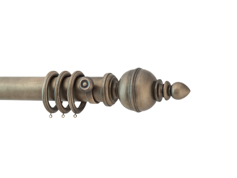 Wood Curtain Pole Aged Gold Leaf Speciality Finish Hunter And Hyland